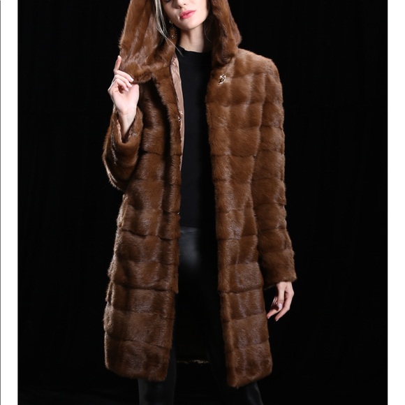 Jackets & Coats | 218 New Natural Brown Mink Convertible Fur Coat ...